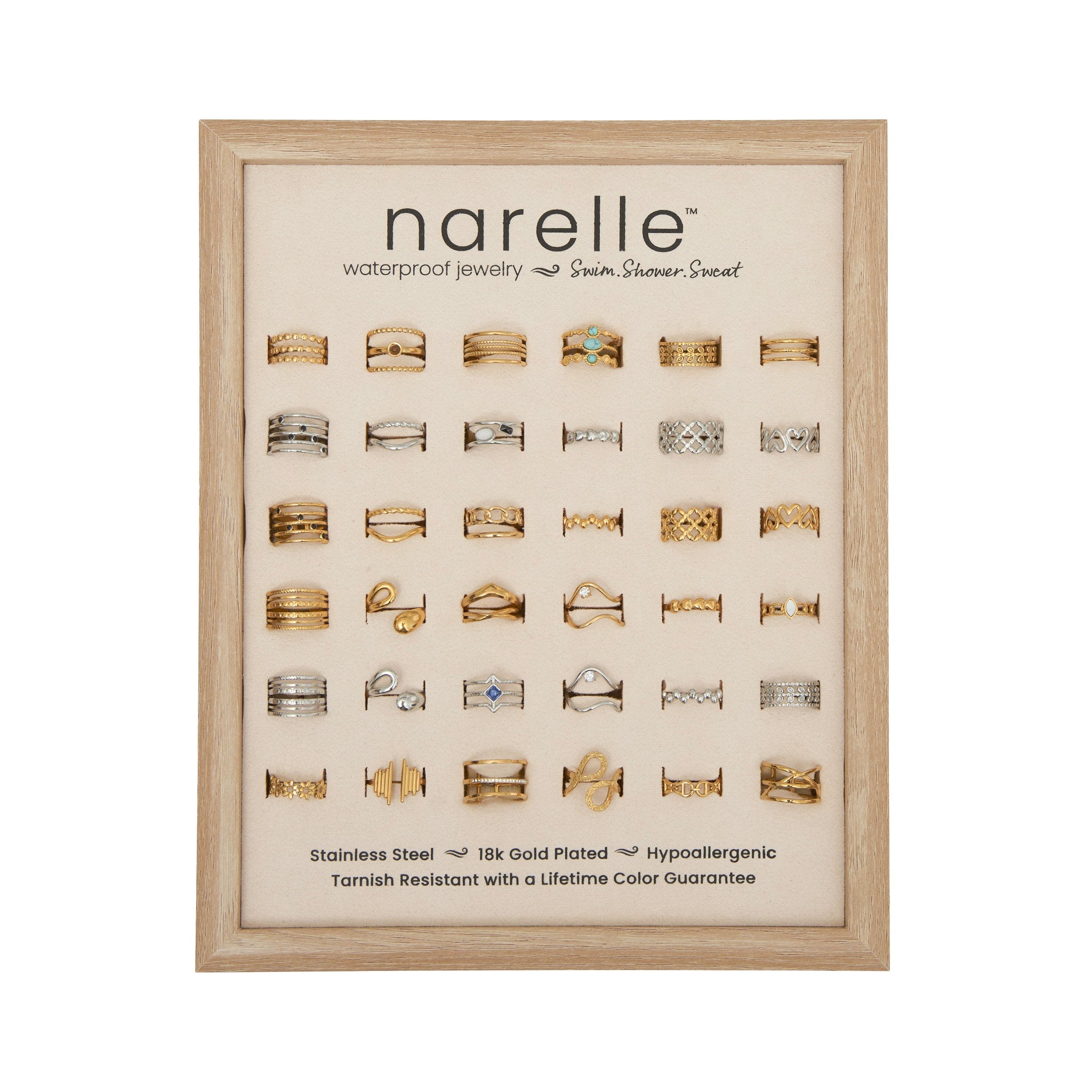 36 Piece Narelle Waterproof Rings Unit with Display – Howard's, Inc